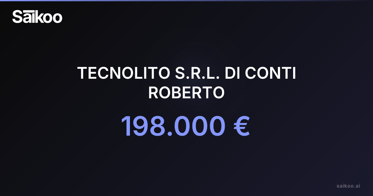 Ricavi di TECNOLITO S.R.L. DI CONTI ROBERTO dati di bilancio e ...