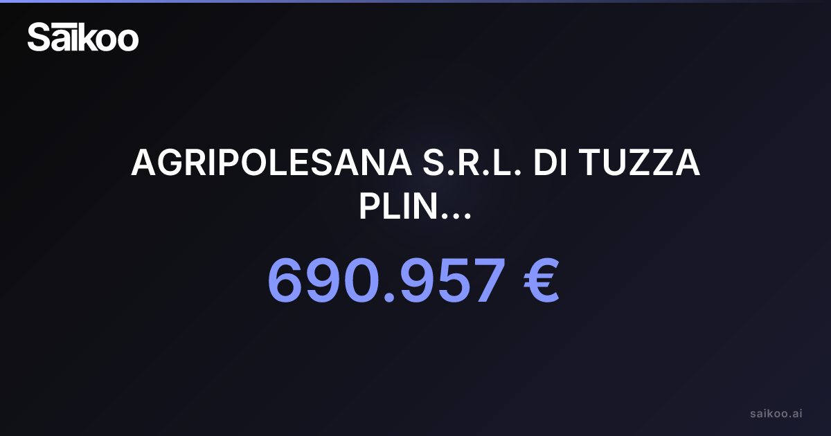 Ricavi di AGRIPOLESANA S.R.L. DI TUZZA PLINIO E FIGLI IN SIGLA ...